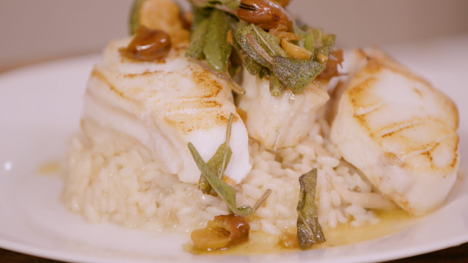 Pan Fried Monkfish on a Chestnuts & Sage Noisette, with Mushroom ...
